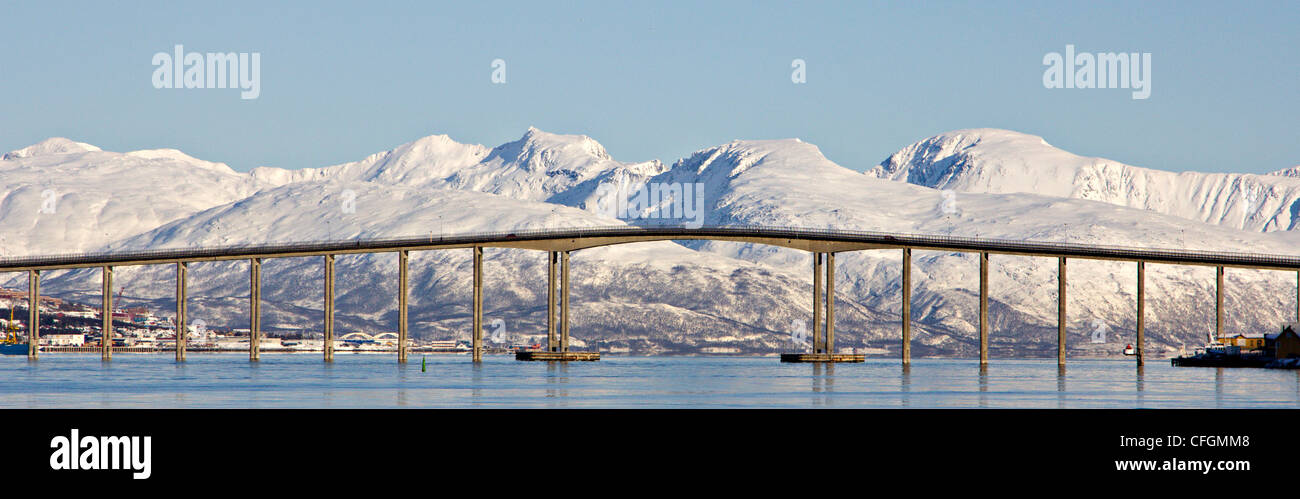 bridge to tromso island winter troms arctic norway Stock Photo - Alamy