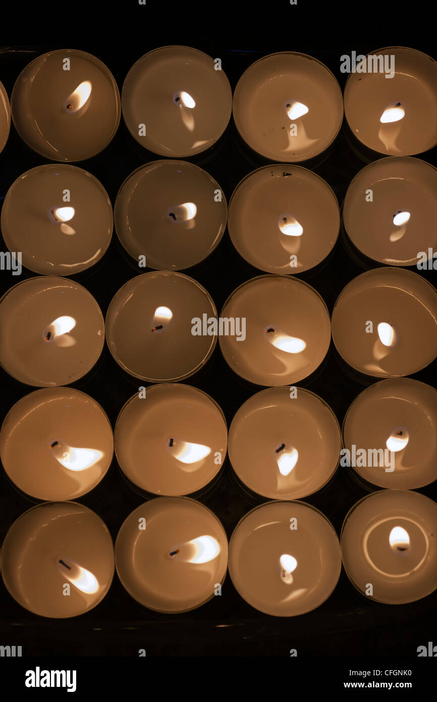 Light of Candles in the dark , view from above Stock Photo - Alamy