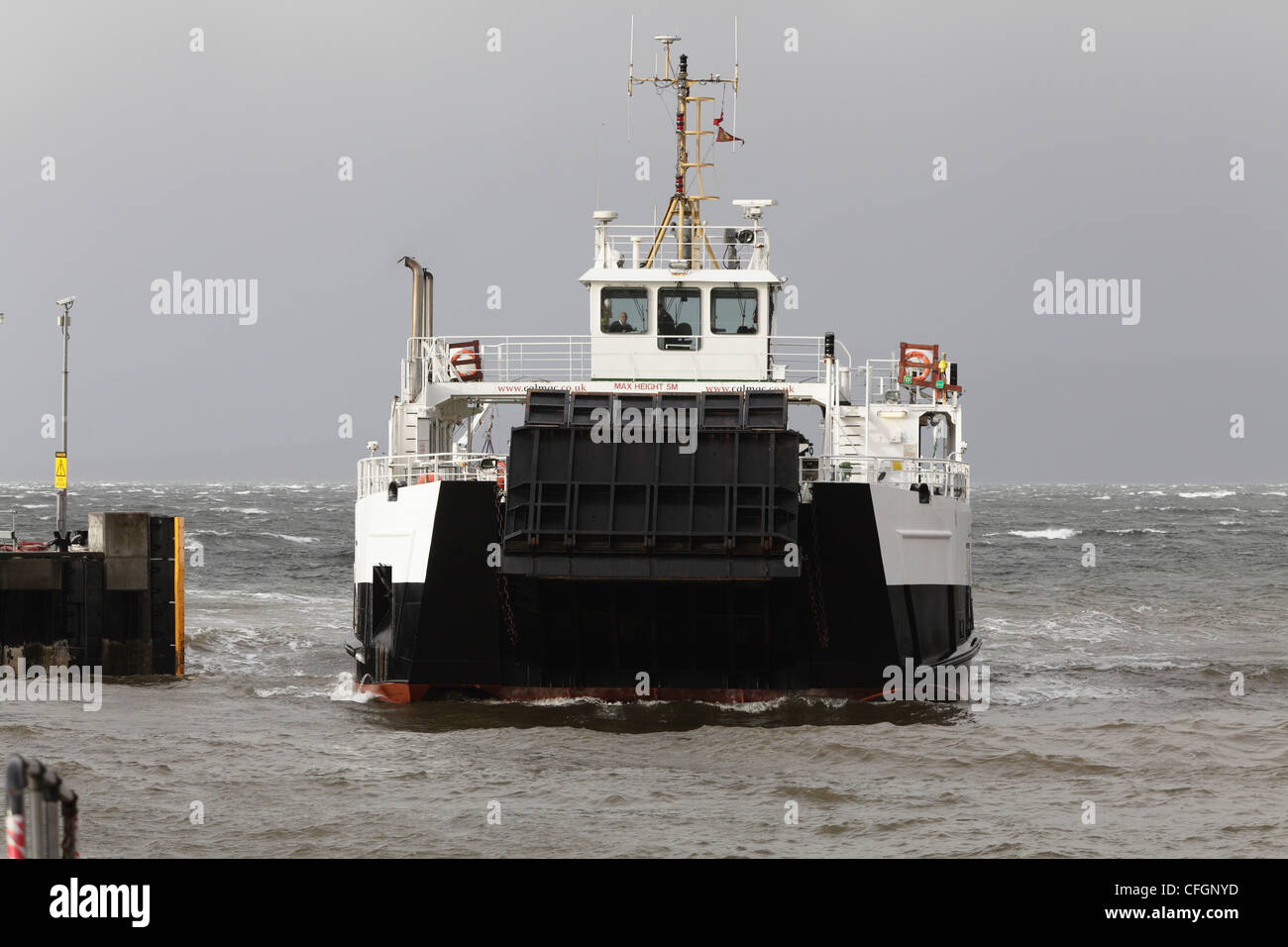 Calmac Ferry Loch Alainn approaching Largs Harbour from Great Cumbrae ...