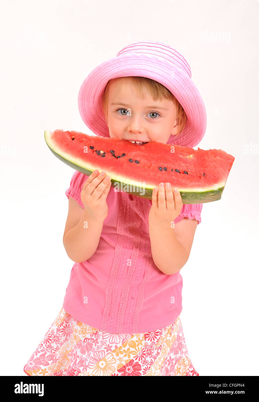 girl eating watermelon Stock Photo - Alamy