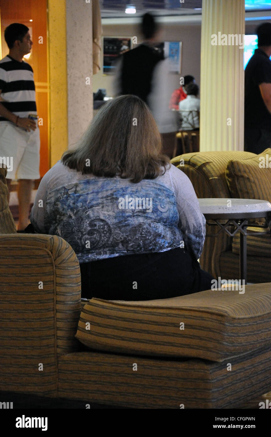 Cruise ship, obese woman Stock Photo - Alamy