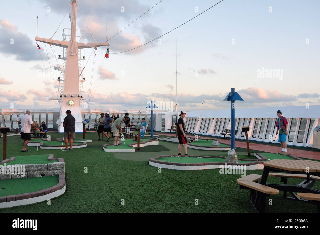 Cruise ship miniature golf Stock Photo - Alamy