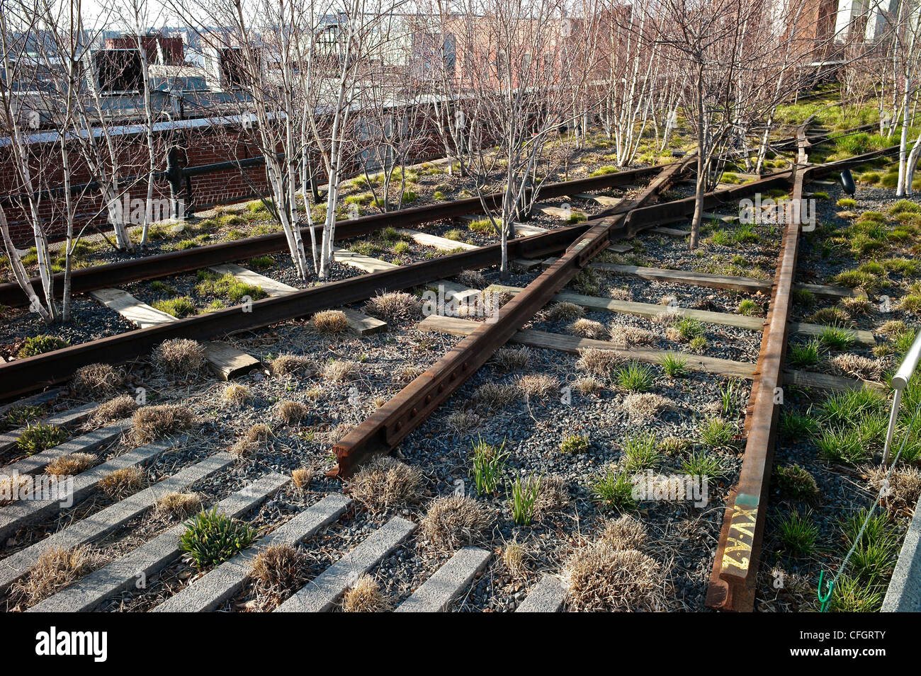 The High Line Public Park, a mile-and-a-half-long elevated park Stock ...