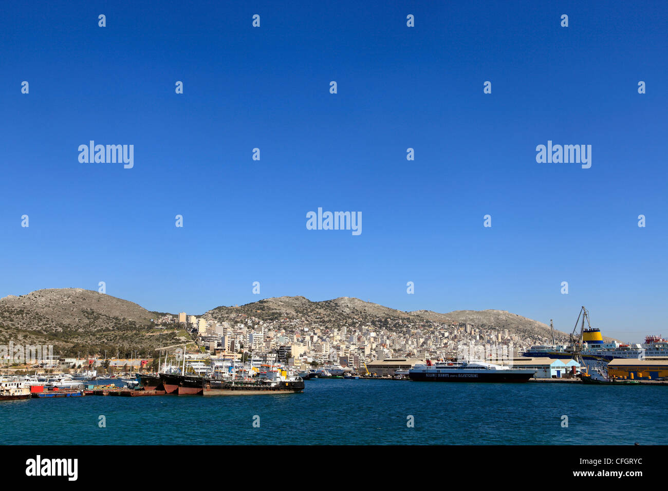 greece athens perama view of the dockyards Stock Photo - Alamy