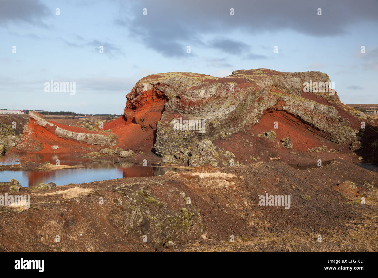 Basalt lava eruption vent near to reyjkavik in Iceland Stock Photo - Alamy