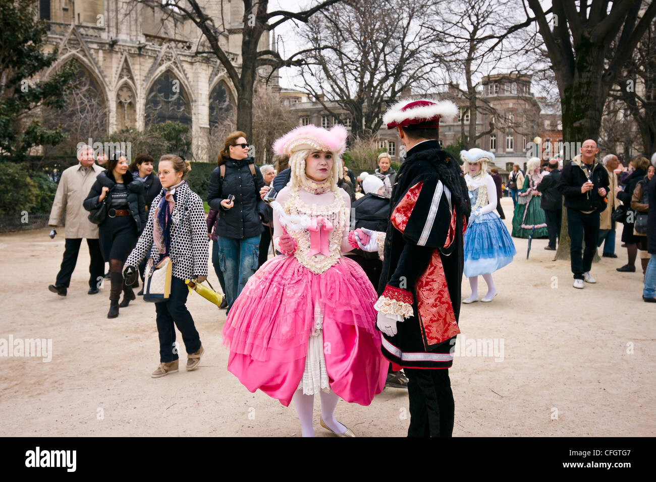 Venetian carnival mask costume parade Stock Photo - Alamy