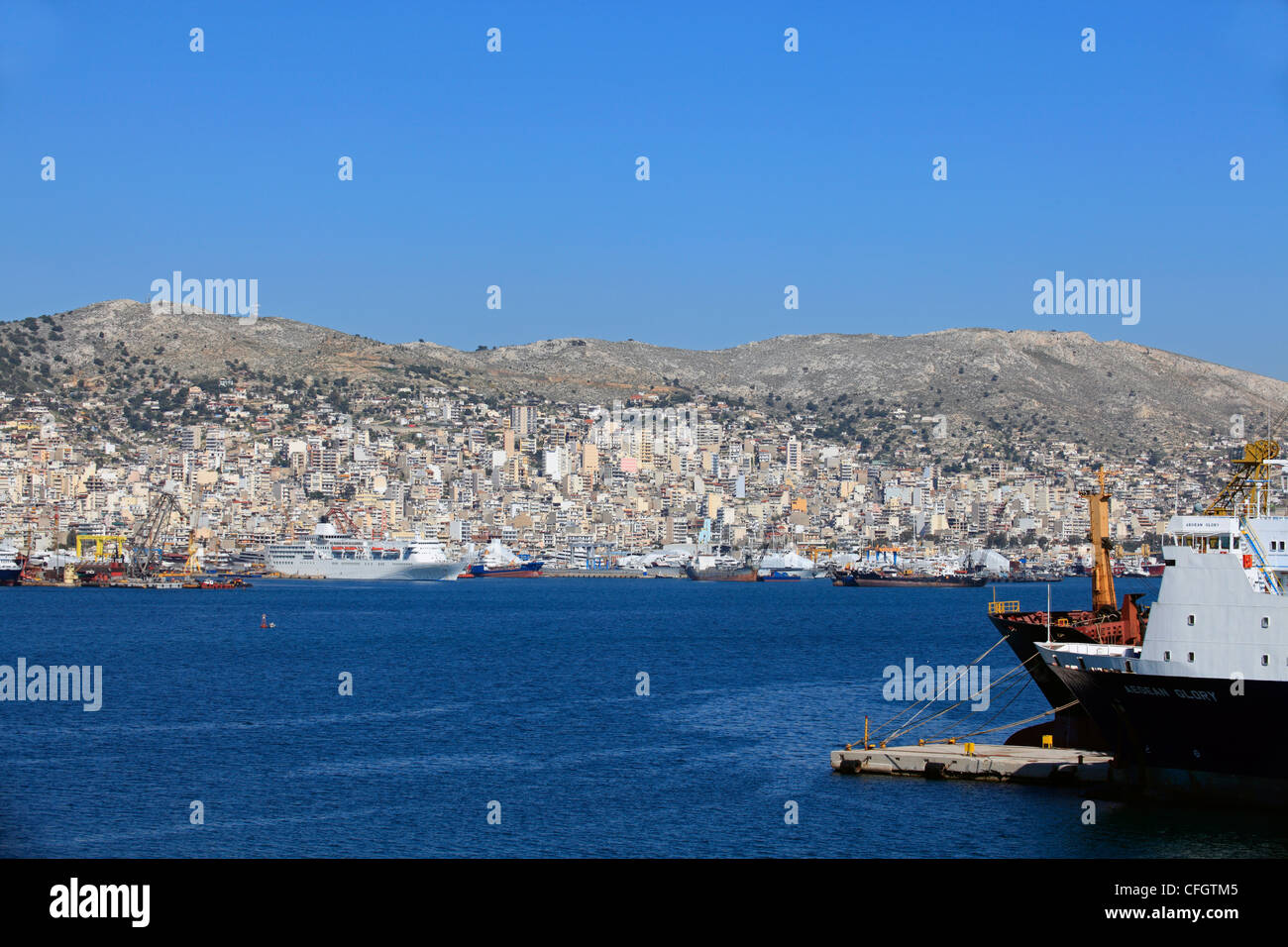 greece athens perama view of the dockyards Stock Photo - Alamy