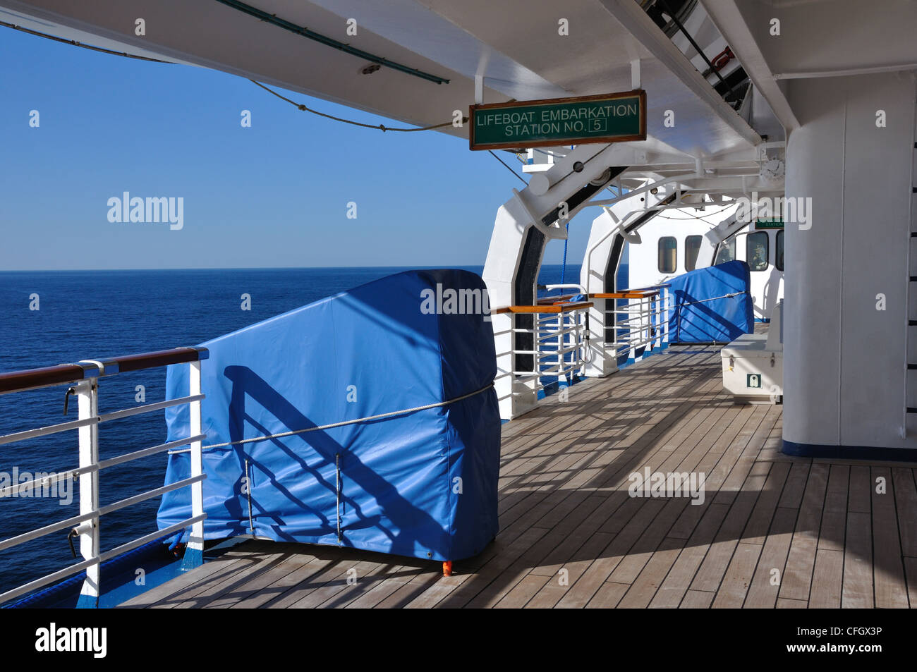 Cruise ship life boat station Stock Photo - Alamy