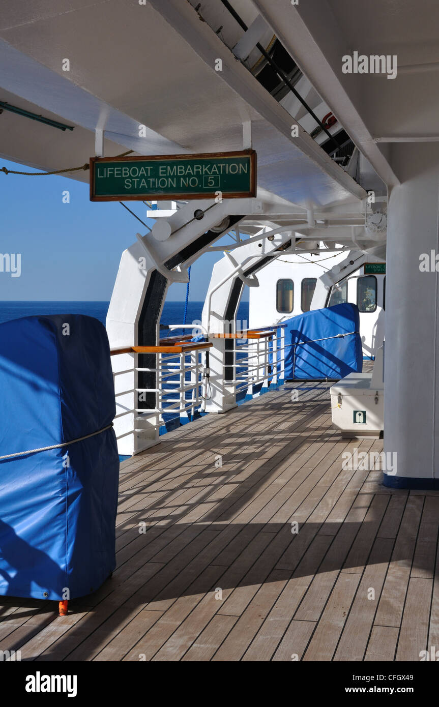 Cruise ship life boat station Stock Photo - Alamy