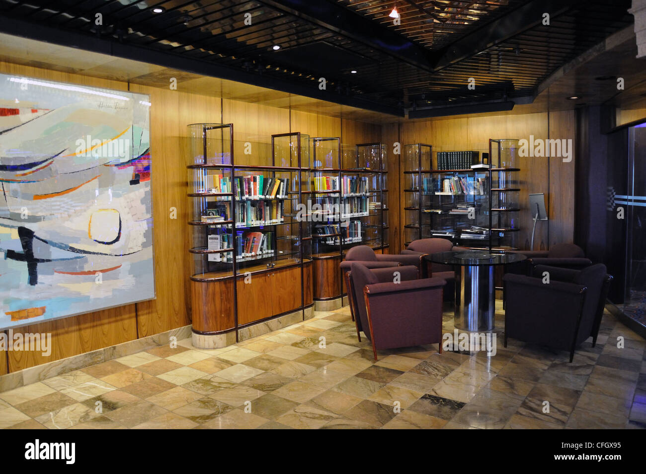 Cruise ship library Stock Photo - Alamy
