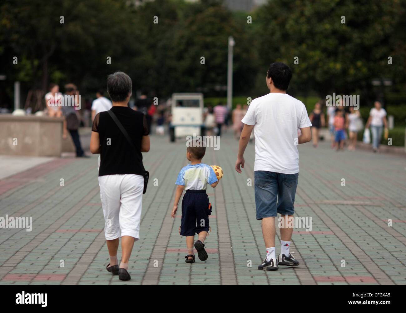 A one child family at the park in China, Shanghai Stock Photo - Alamy