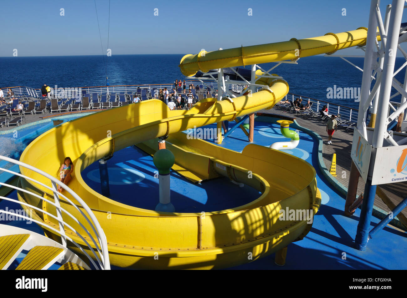 Water slide on cruise ship Stock Photo - Alamy