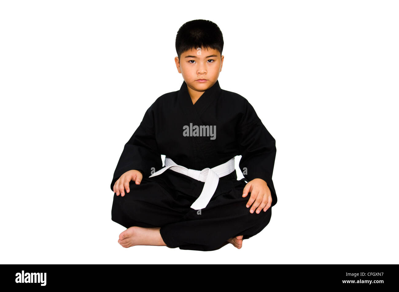 The Aikido in kimono on a white background Stock Photo - Alamy