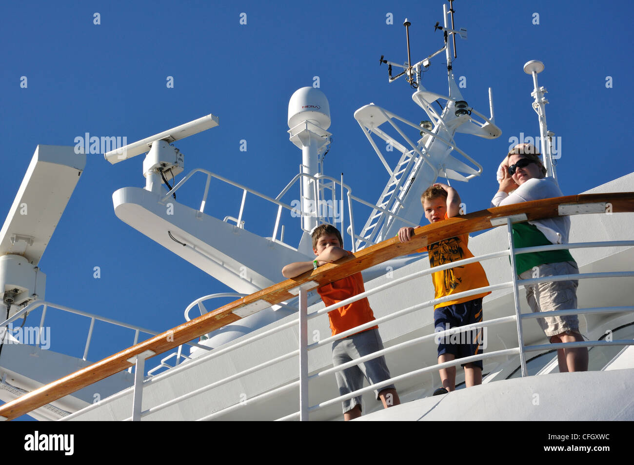 Family on cruise ship Stock Photo - Alamy