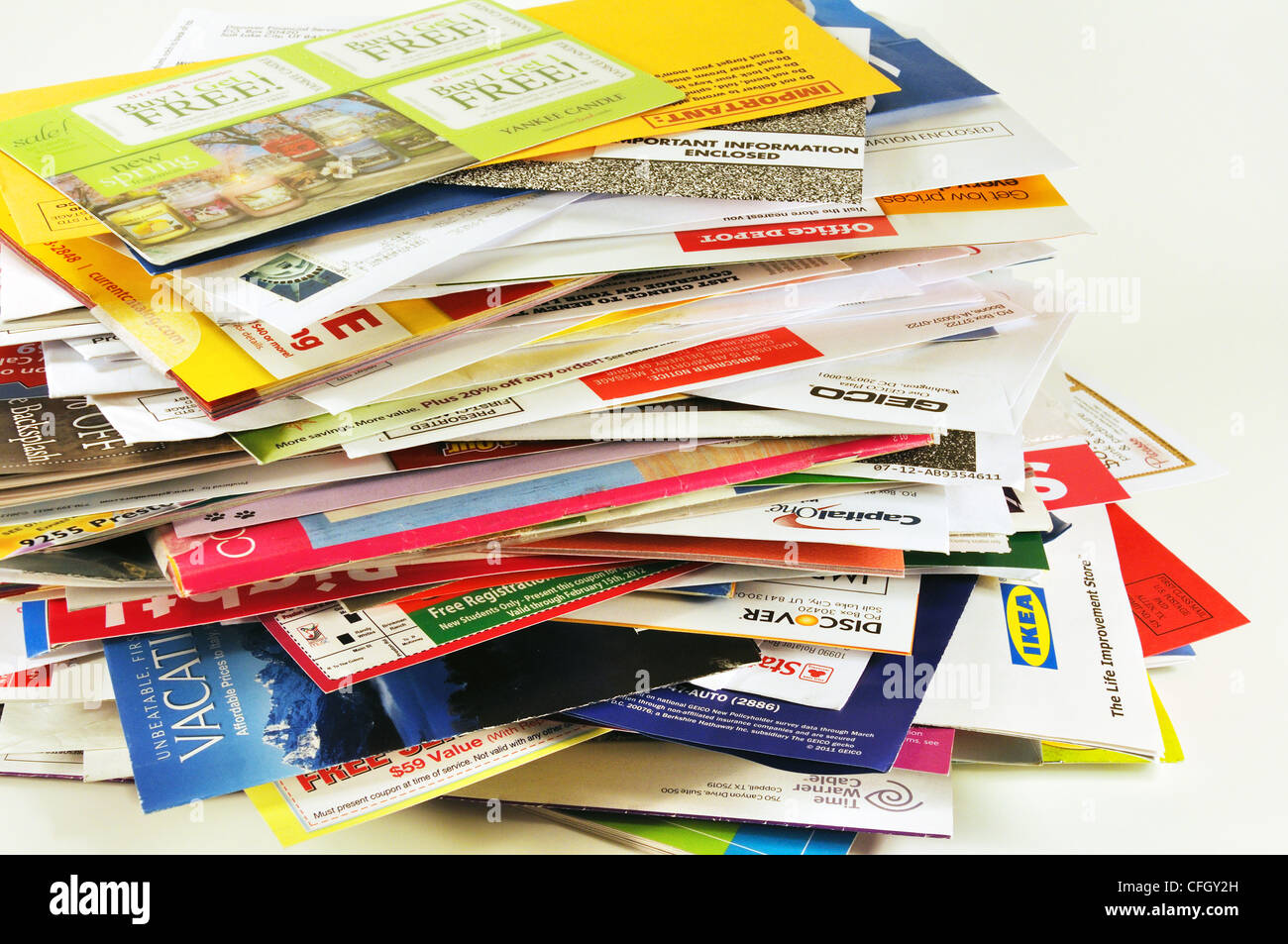 Junk mail received by post Stock Photo - Alamy