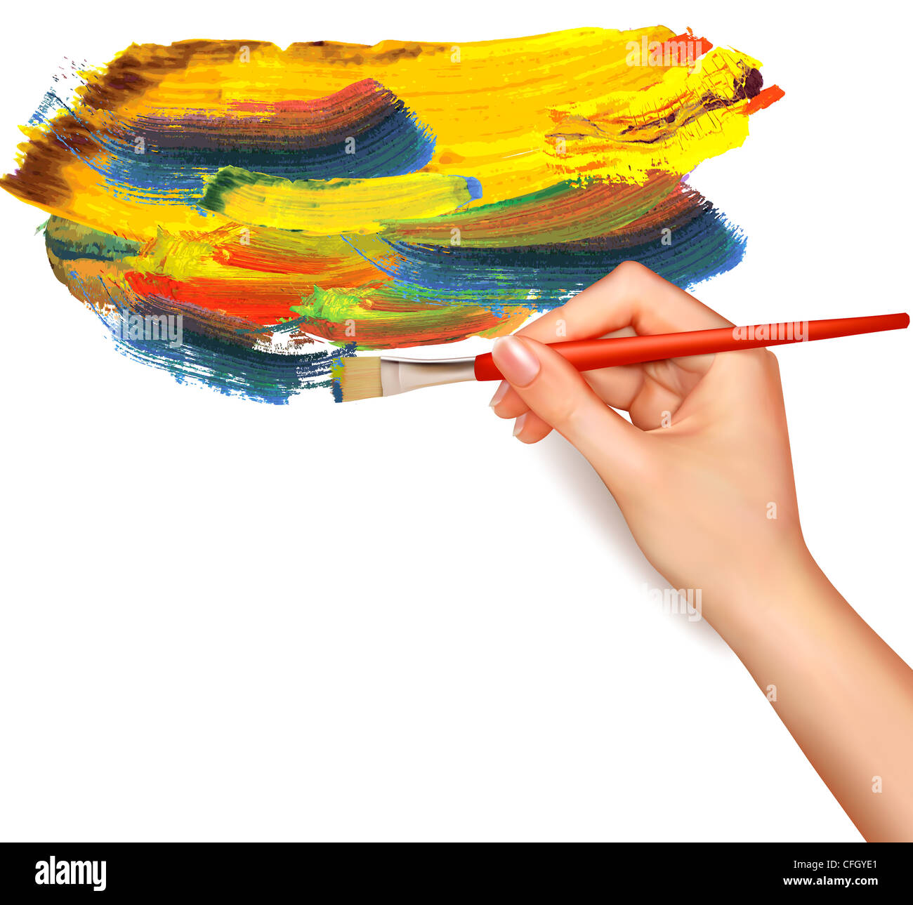Abstract color background with hand Stock Photo - Alamy