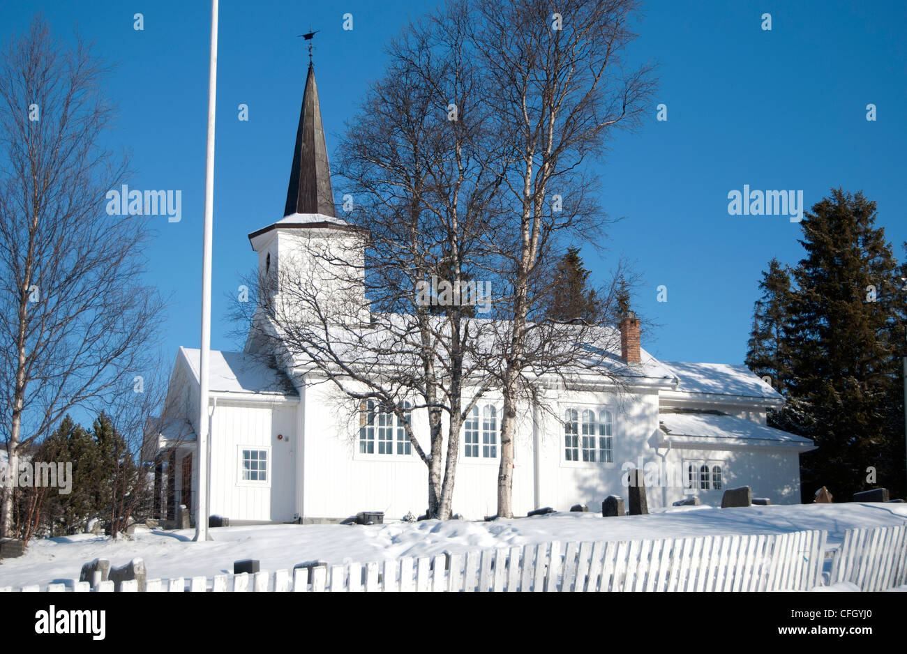 Geilo kyrkje (church), Norway Stock Photo - Alamy