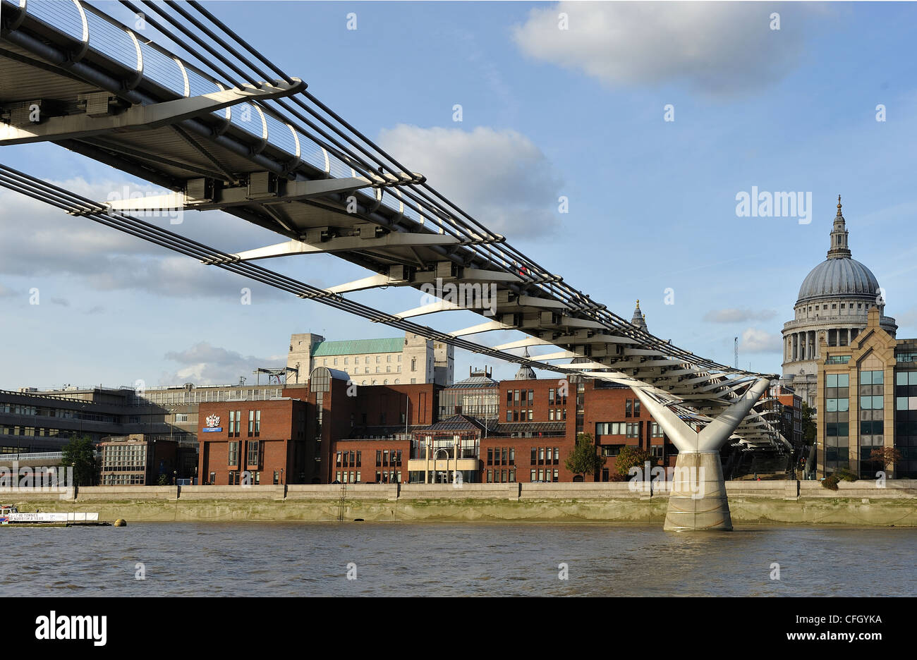 Millennium Bridge St. Paul's Cathedral Thames River City of London ...