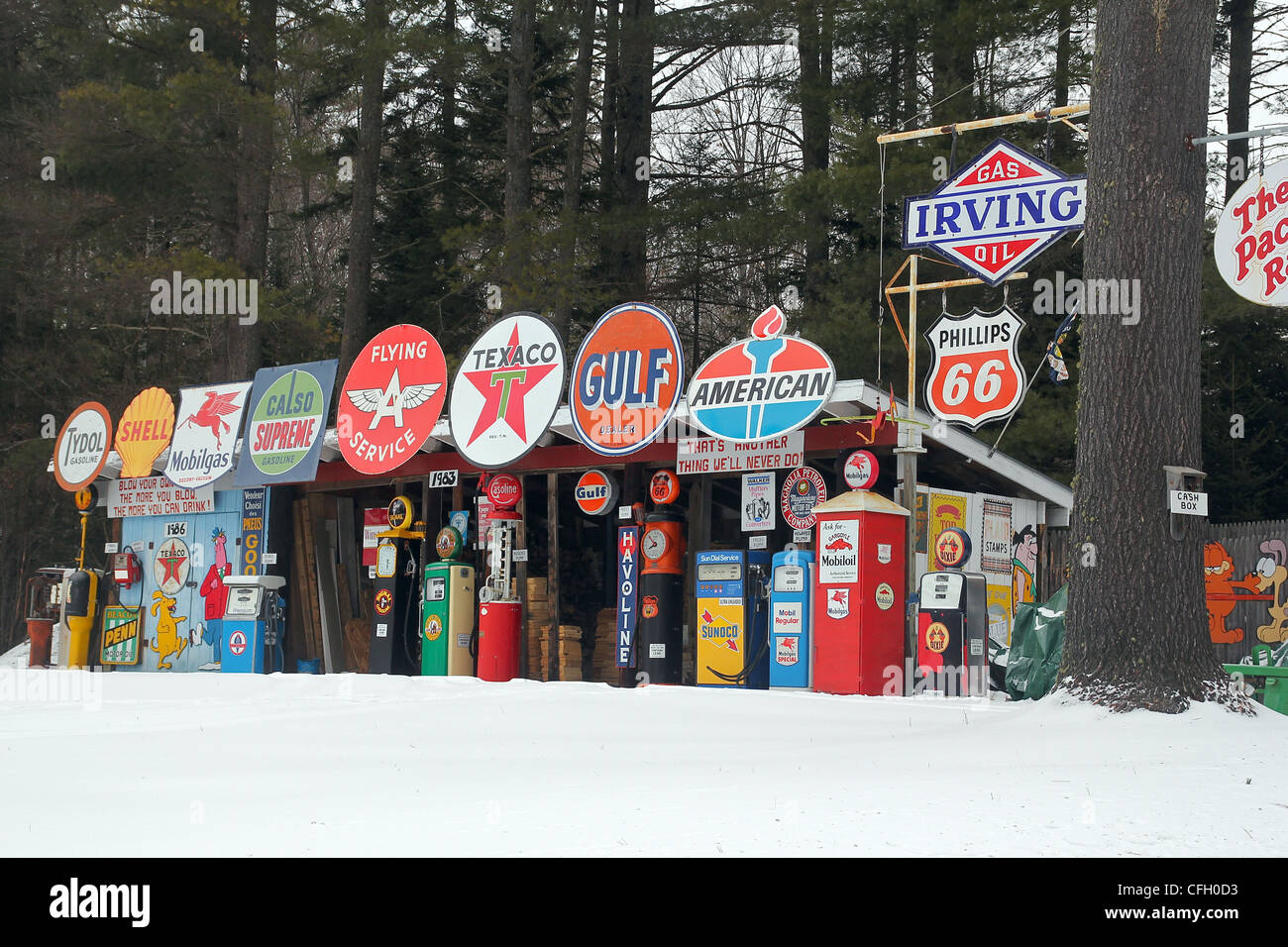 Antique Gas Pumps And Signs