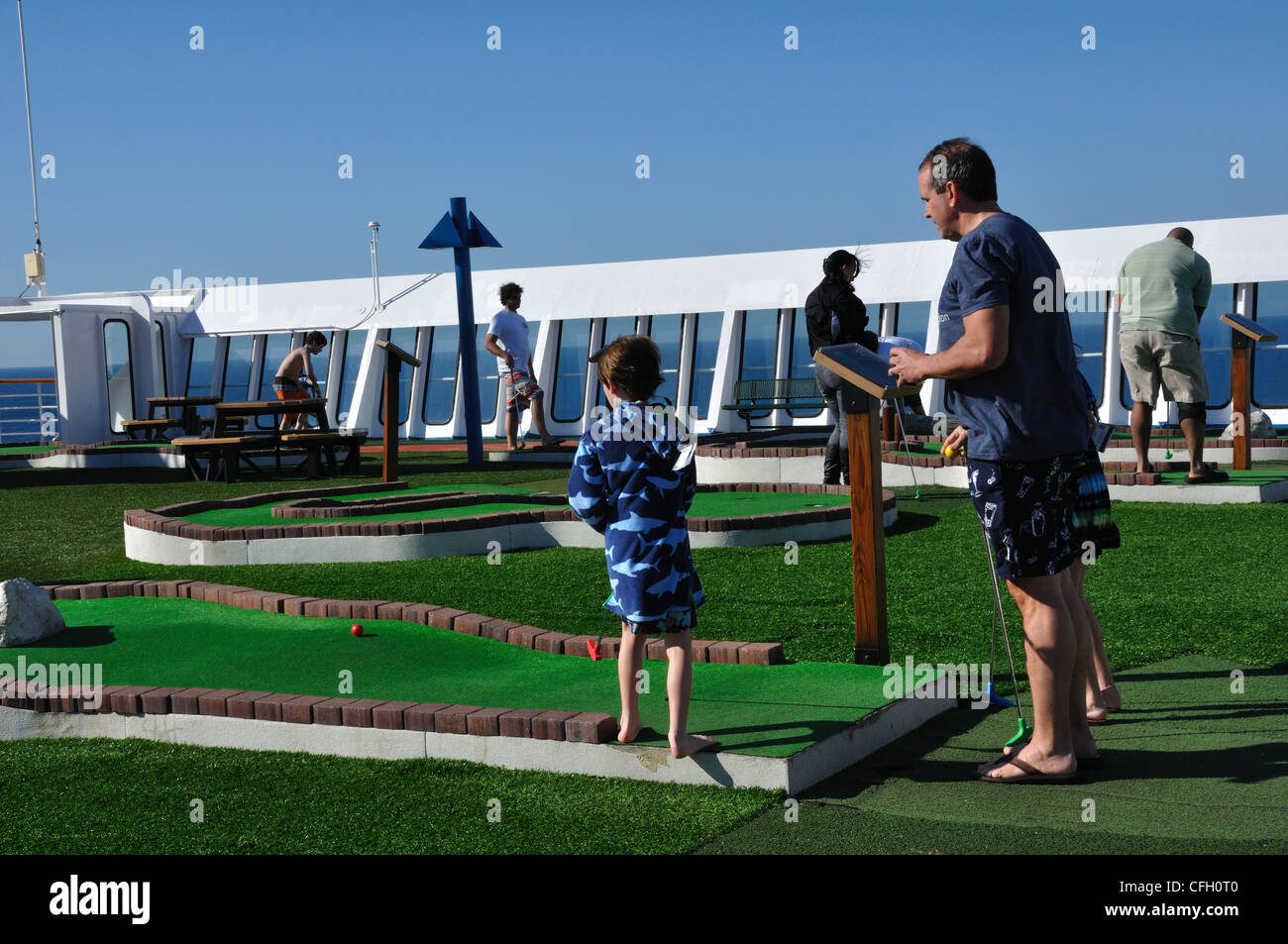 Cruise ship miniature golf Stock Photo - Alamy