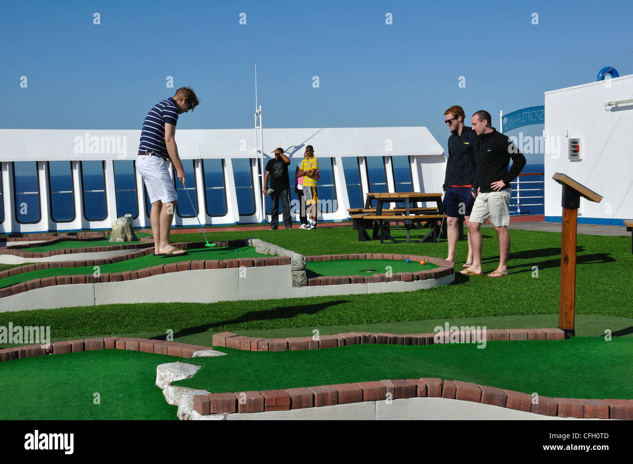 Cruise ship miniature golf Stock Photo - Alamy
