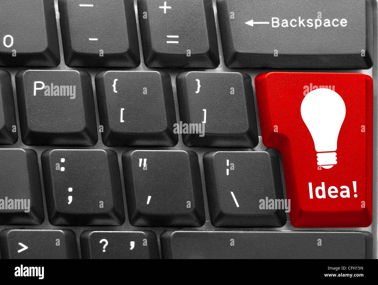 Close-up of Computer keyboard, with red "Idea" key Stock Photo - Alamy