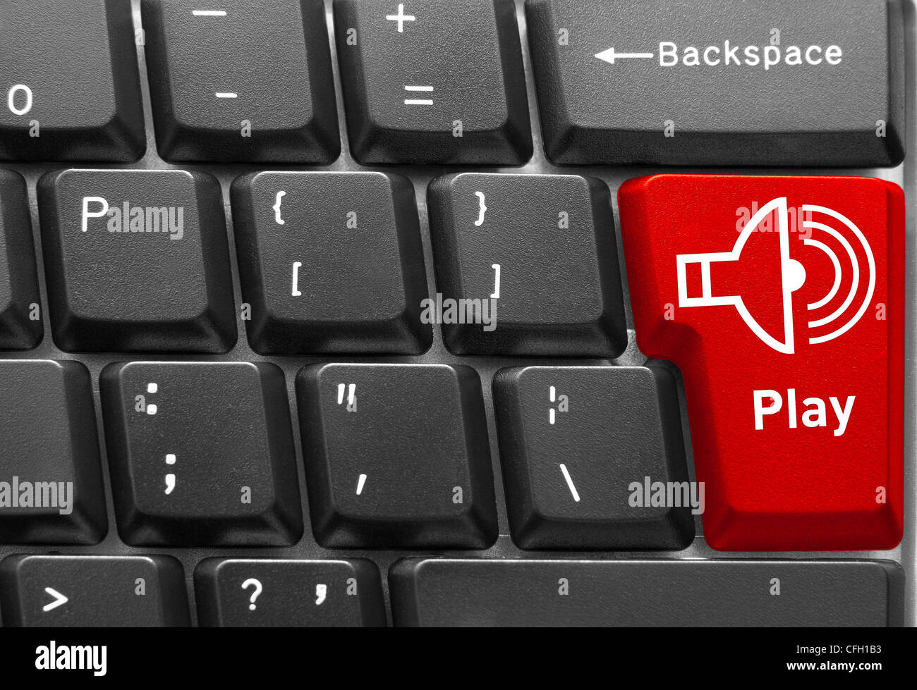 Computer desktop play button hi-res stock photography and images - Alamy