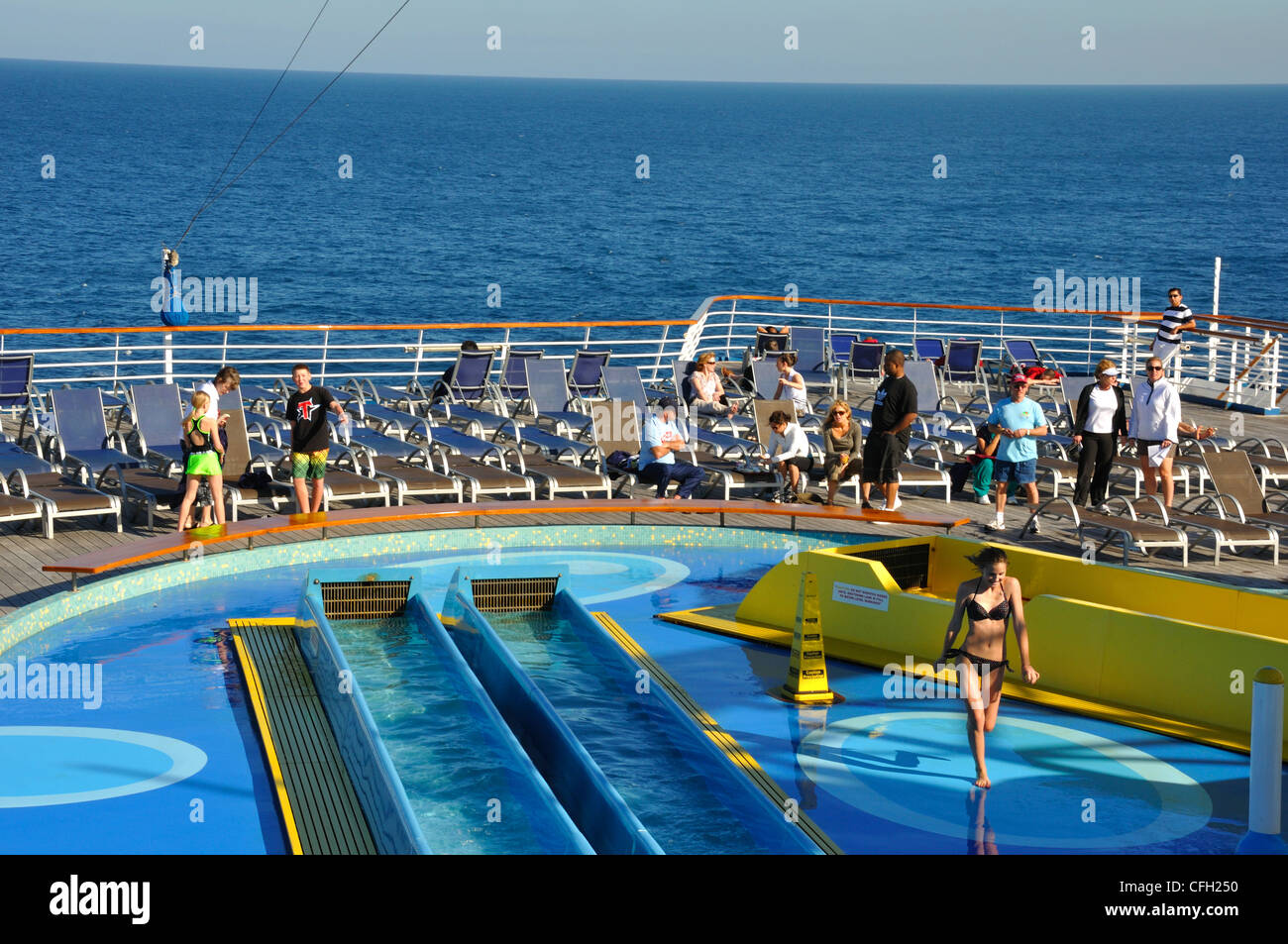 Water slide on cruise ship Stock Photo - Alamy