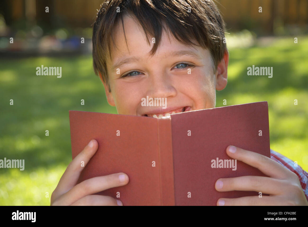 Young Boy Reading in the Summertime, Brantford, Ontario Stock Photo - Alamy