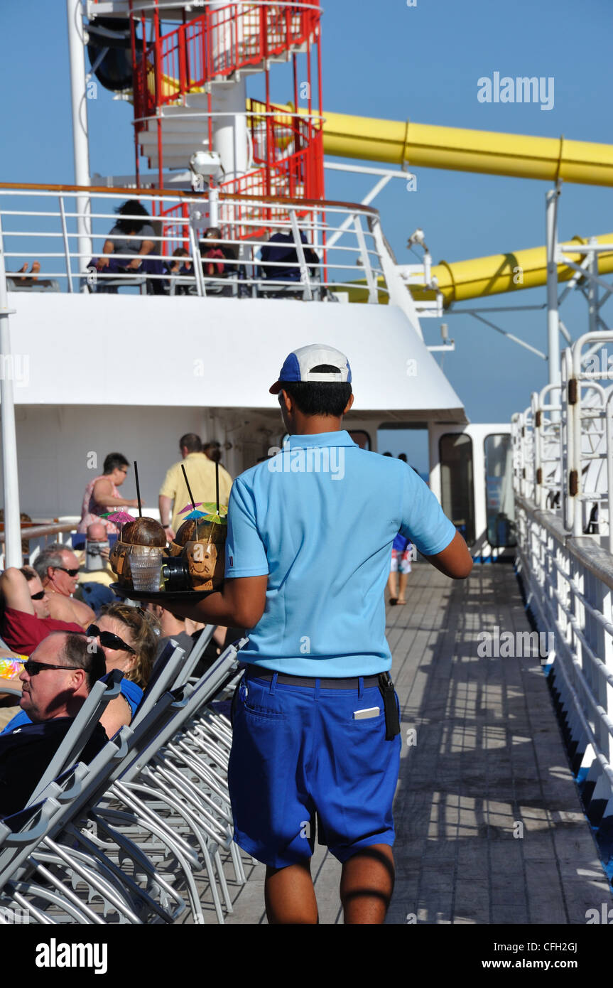 Waiter on cruise ship Stock Photo - Alamy