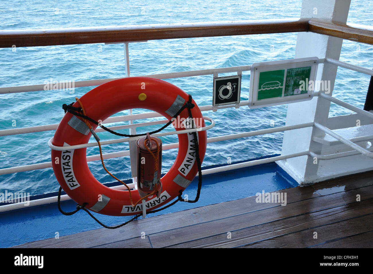 Cruise ship life preserver Stock Photo - Alamy