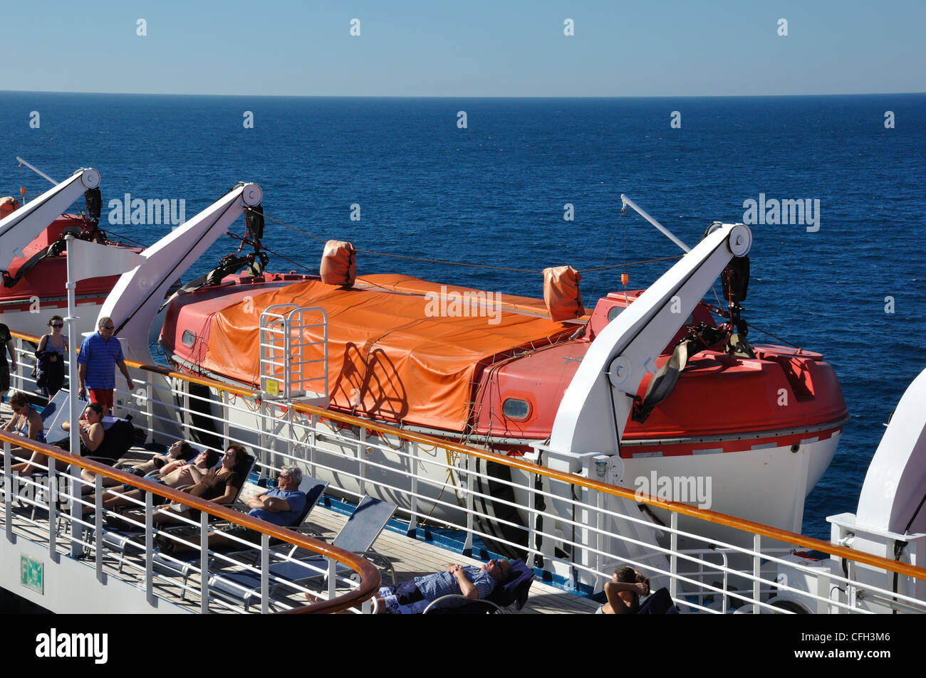 Cruise ship life boats Stock Photo - Alamy