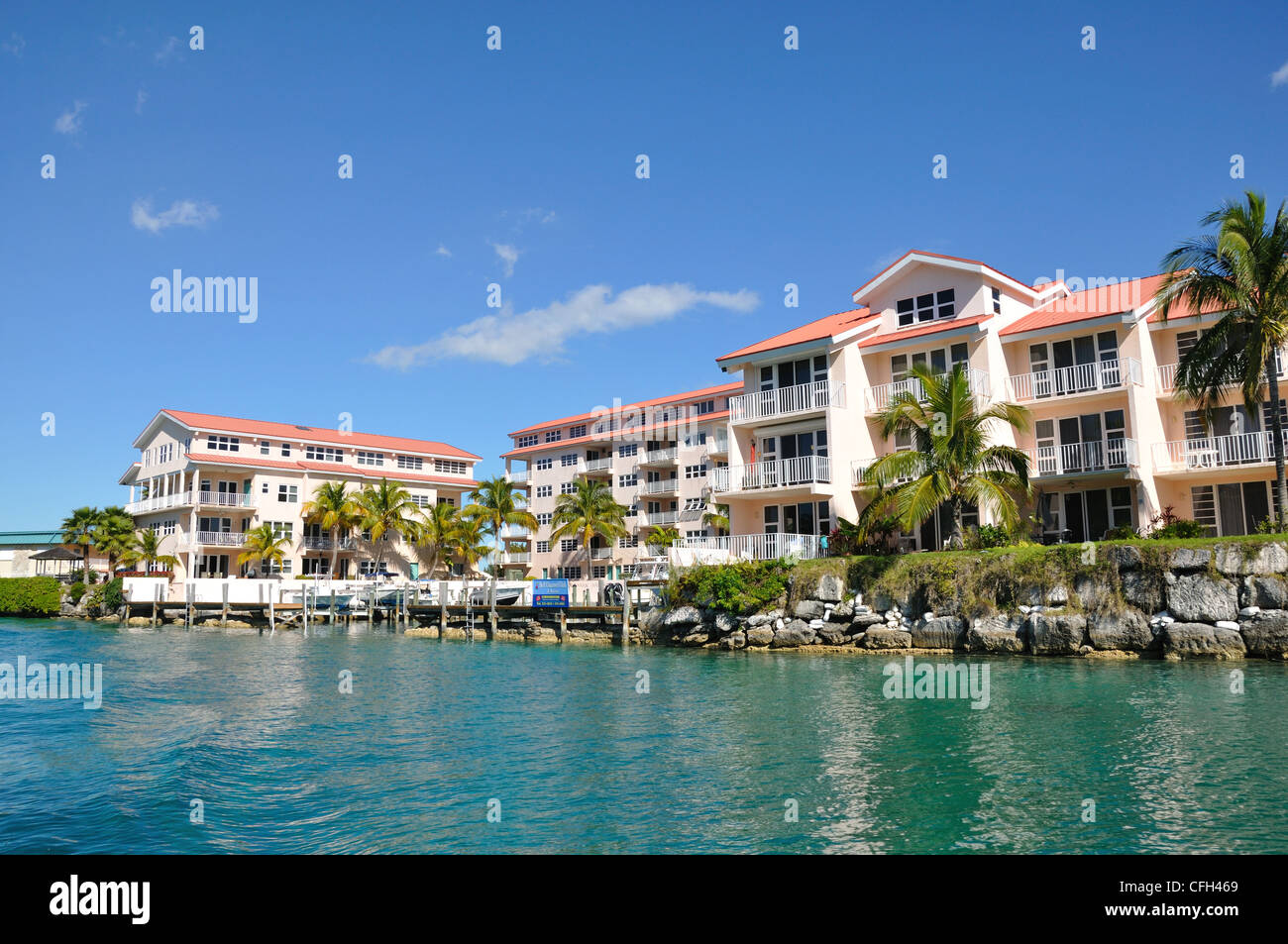 Bell Channel Club & Marina condos, Lucaya beach, Bahamas Stock Photo ...
