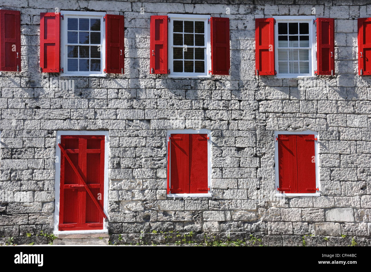 Old house with red shutters, Nassau, Bahamas Stock Photo - Alamy