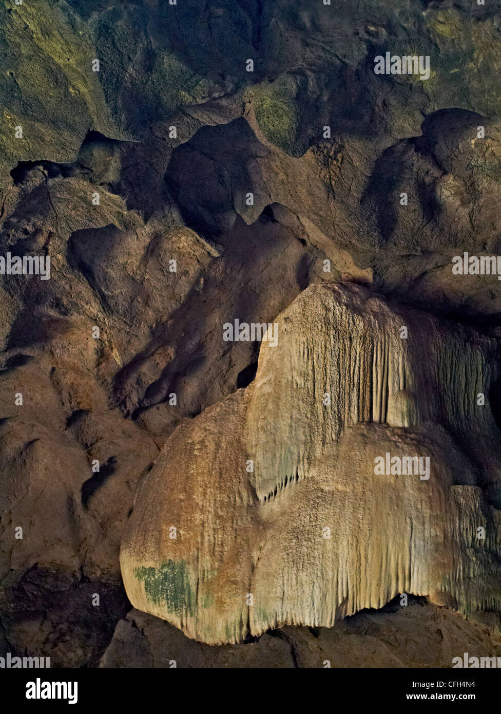 Rock formation in an underground cave. geological formation, lithology ...
