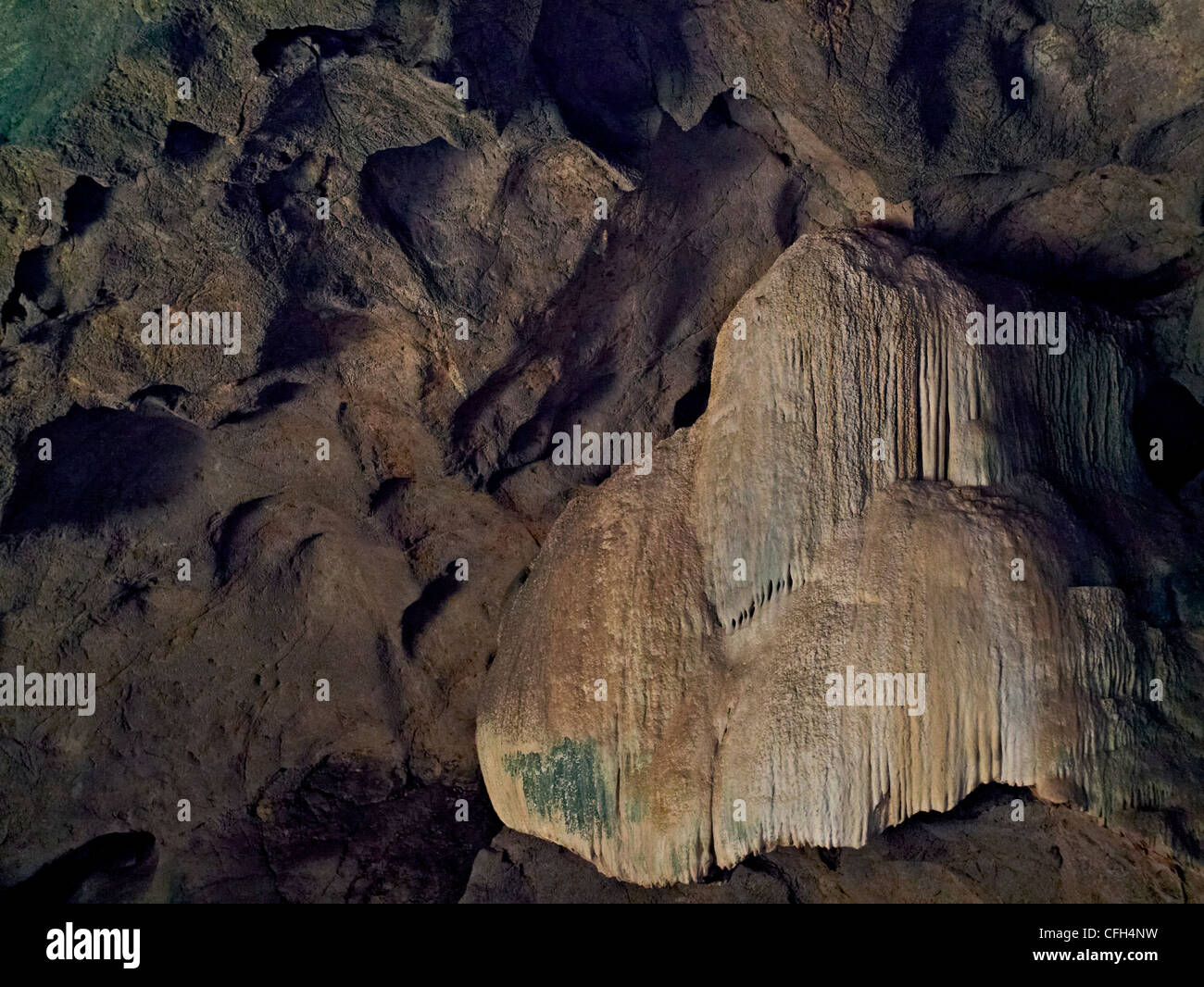 Rock formation in an underground cave. geological formation, lithology ...