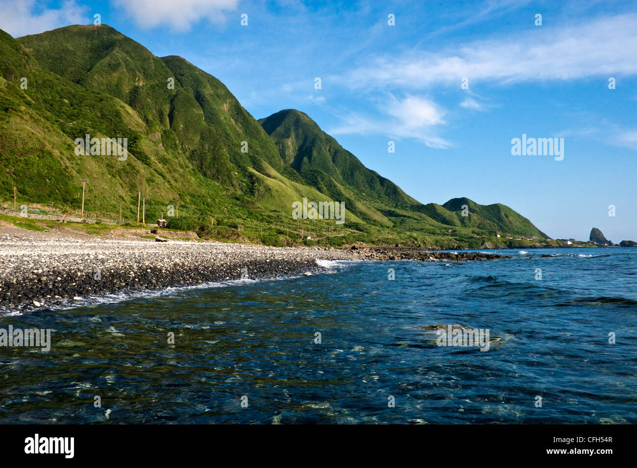 View of the dramatic coastal landscape of Lanyu (Orchid Island), Taiwan ...