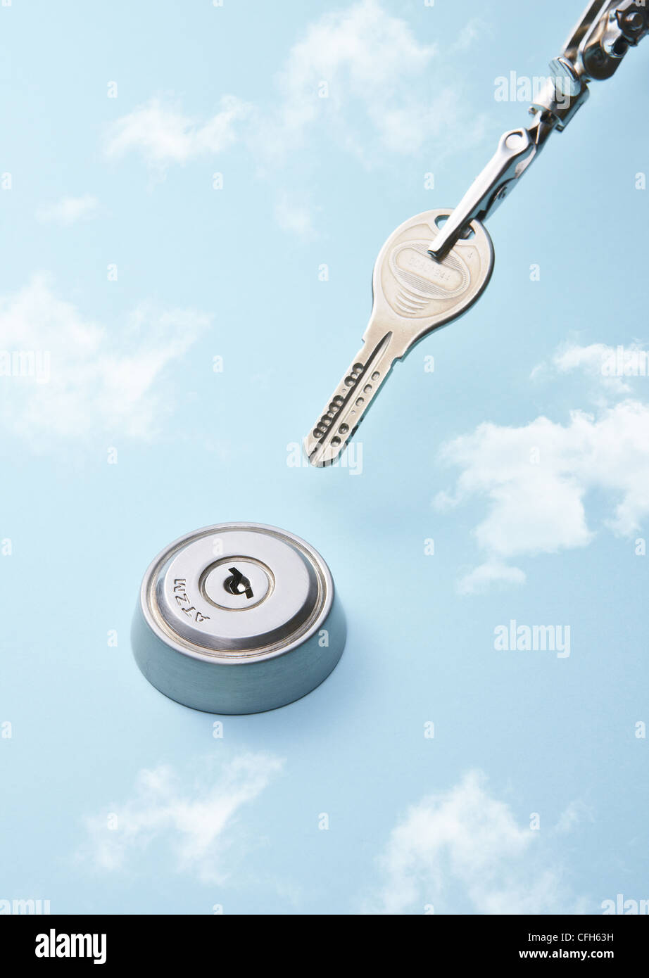 Key hole and key Stock Photo - Alamy