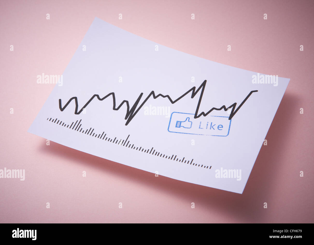 Graph with "like" stamp Stock Photo - Alamy