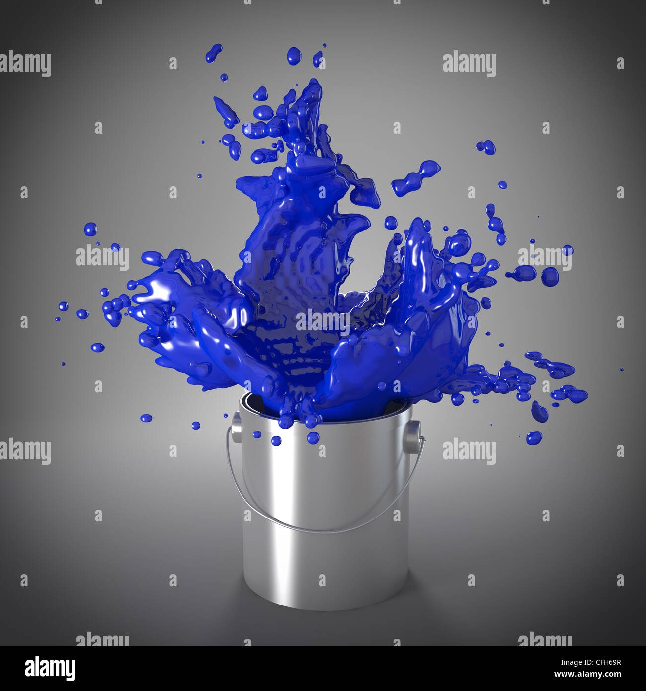 explosion of blue color in metal can Stock Photo - Alamy