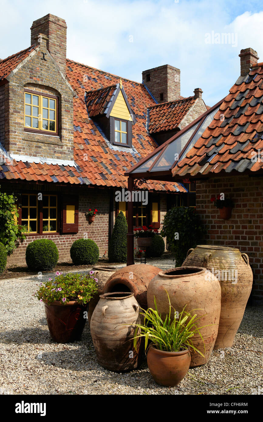 Belgium, Flanders, Westhoeck, Lo-Reninge, T-Convent restaurant Stock ...