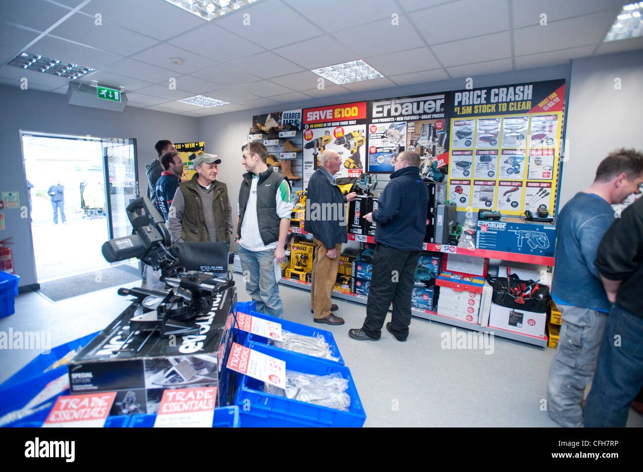 Trade customers at a branch of the builders suppliers and merchants ...