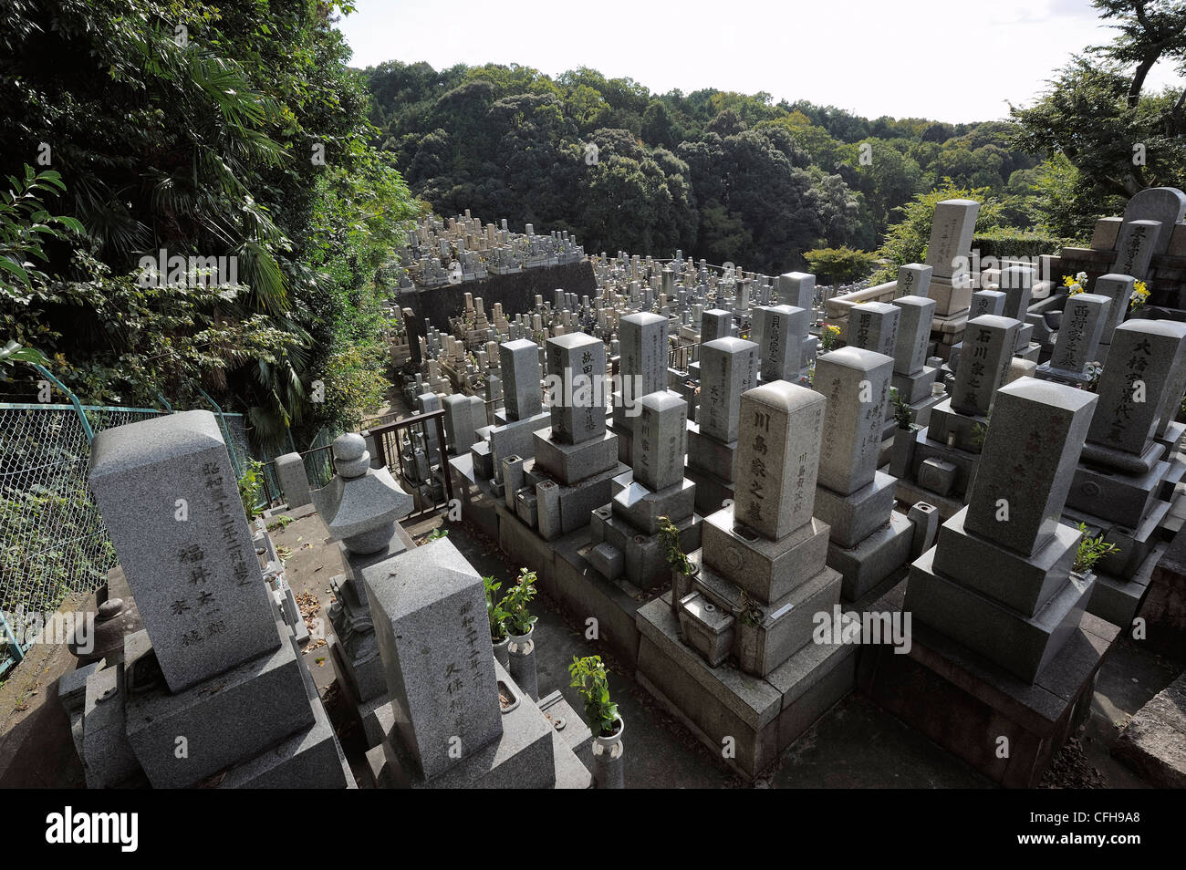 Large Japanese cemetery, Kyoto, Japan Stock Photo - Alamy