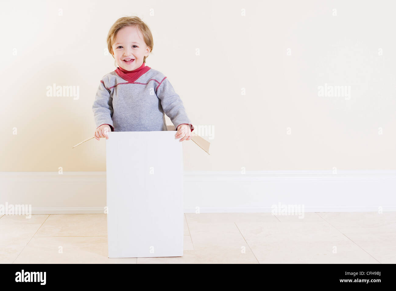 Little Boy Playing Jack-the-Box Stock Photo - Alamy