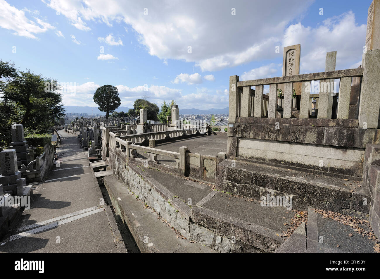 walkway through cemetery, Kyoto, Japan Stock Photo - Alamy