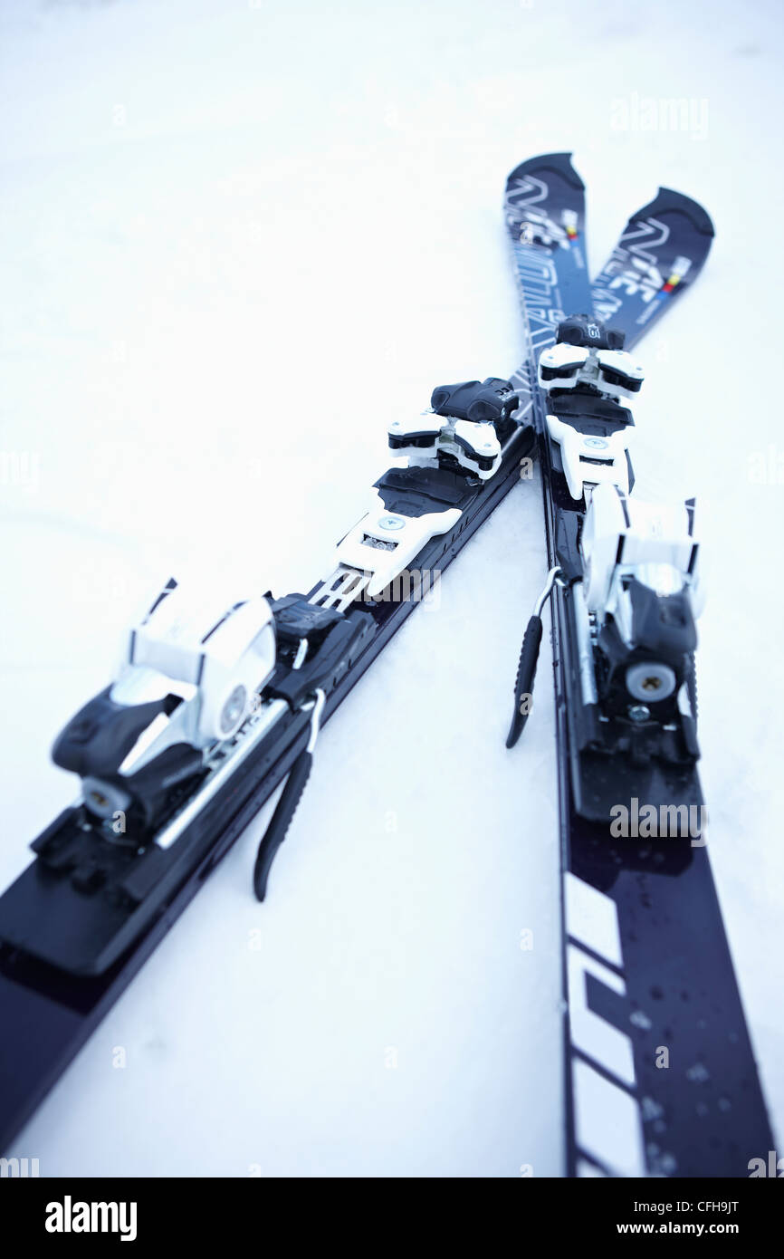 The ski boards on the snow Stock Photo - Alamy