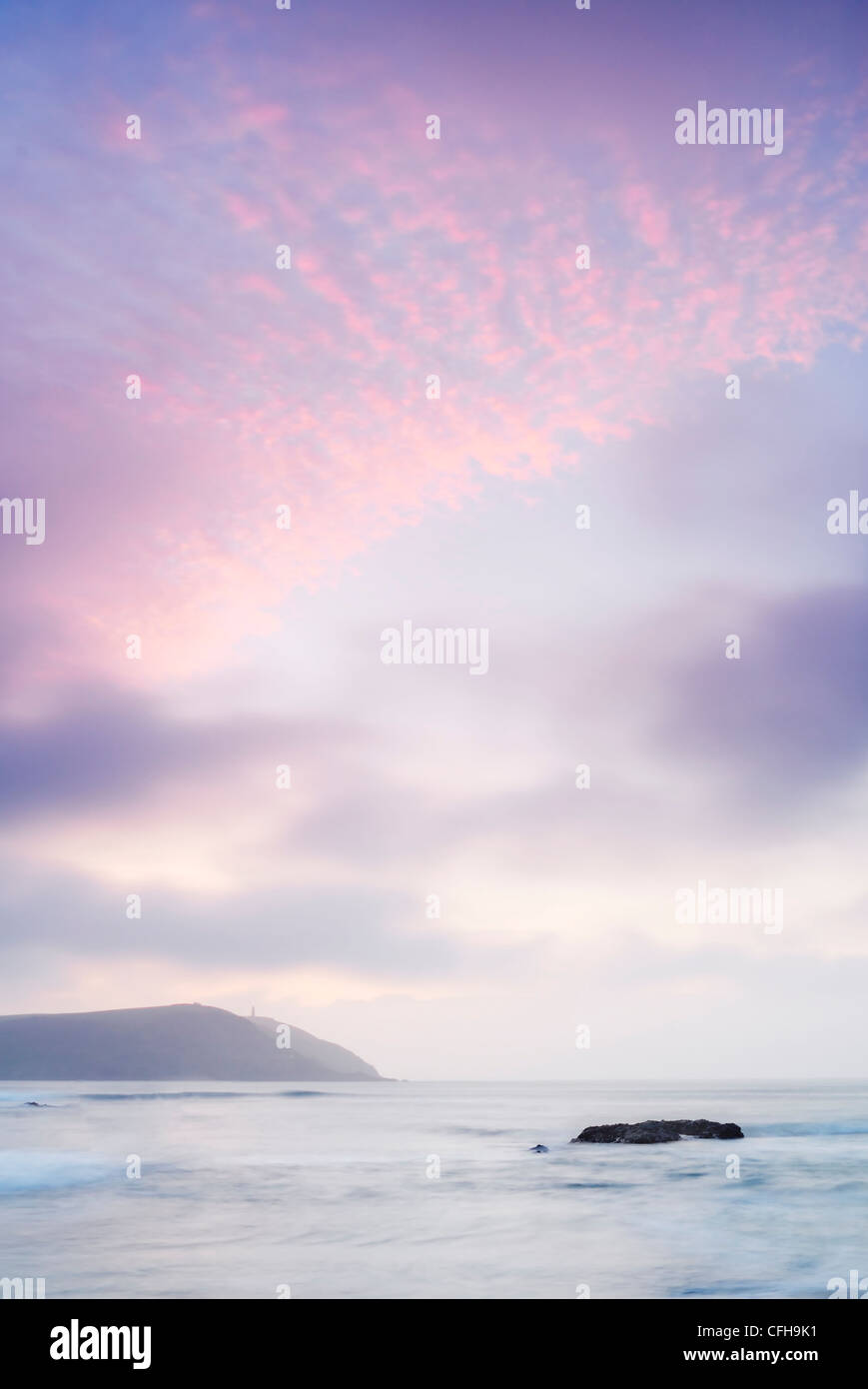 Cornwall seascape looking from Damer Bay to Stepper point in the ...