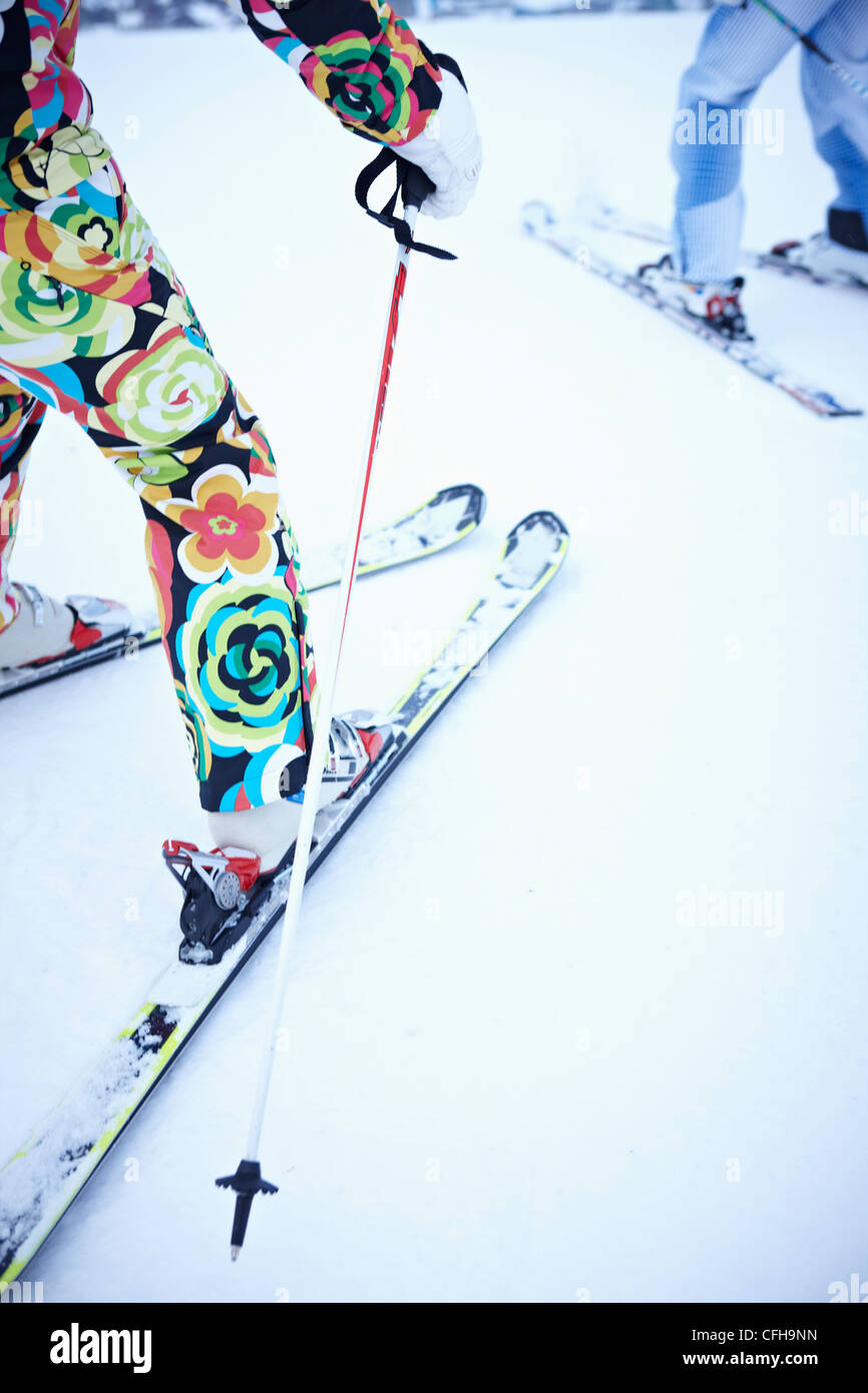 The feet of people wearing the ski gear Stock Photo - Alamy