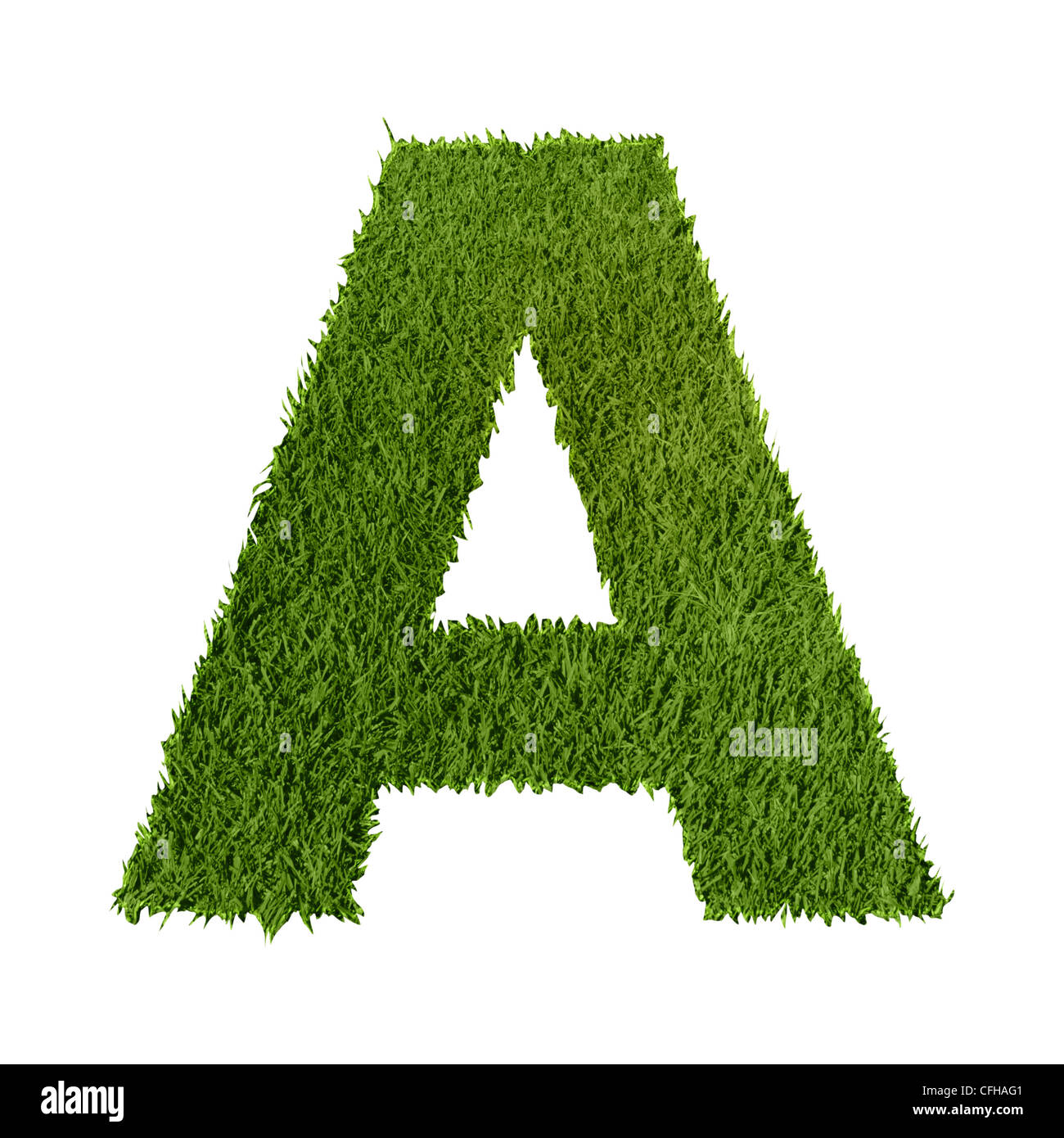 Green grass letter A on white background Stock Photo - Alamy