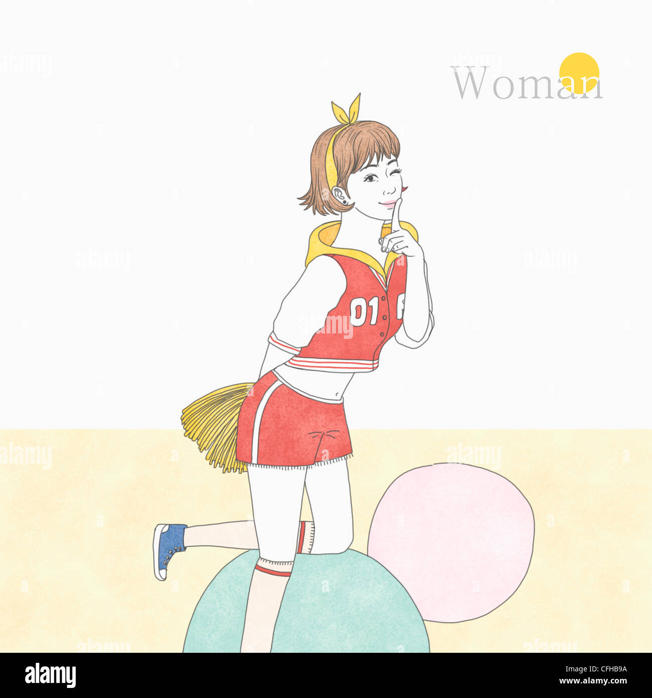 The woman with cheer leader tools Stock Photo - Alamy